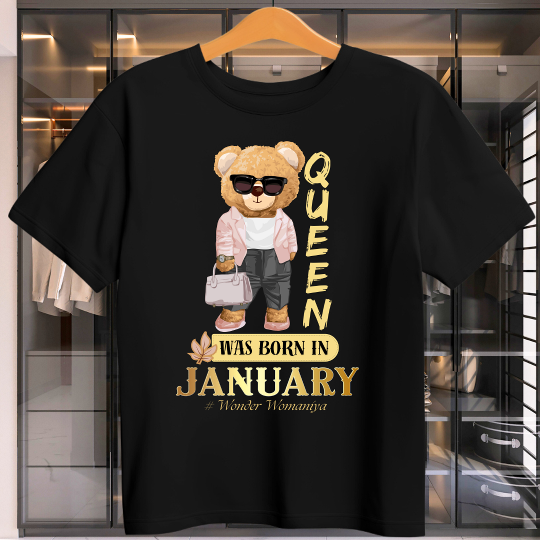 Queen Was Born In January T-Shirt | Printedcult